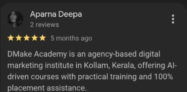 Digital Marketing Course in Kollam | Dmake Academy Kerala